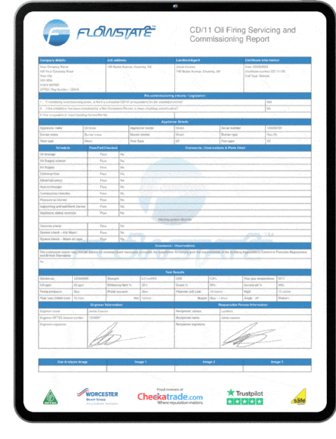 CD11 - Oil Firing Servicing & Commissioning Report - FlowState